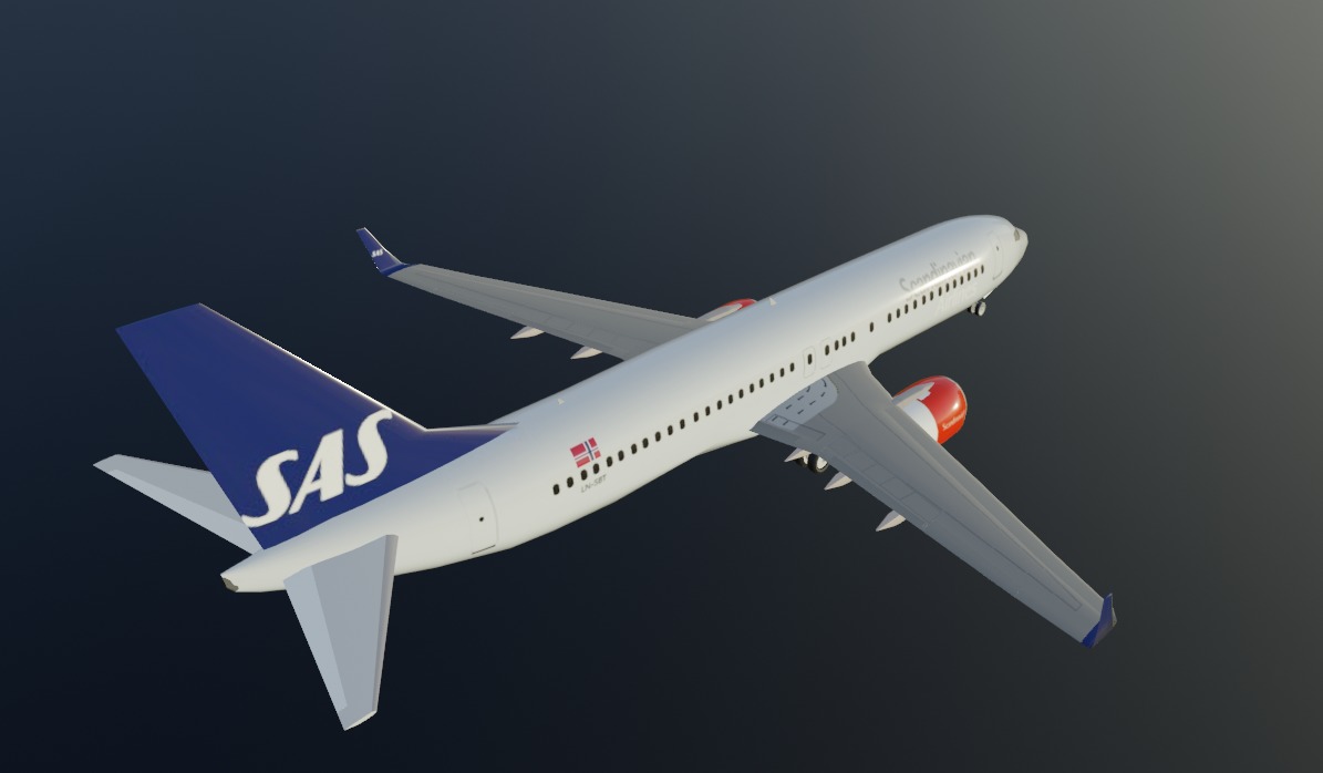 3D model SAS Boeing 737-800 low poly 3d model VR / AR / low-poly | CGTrader