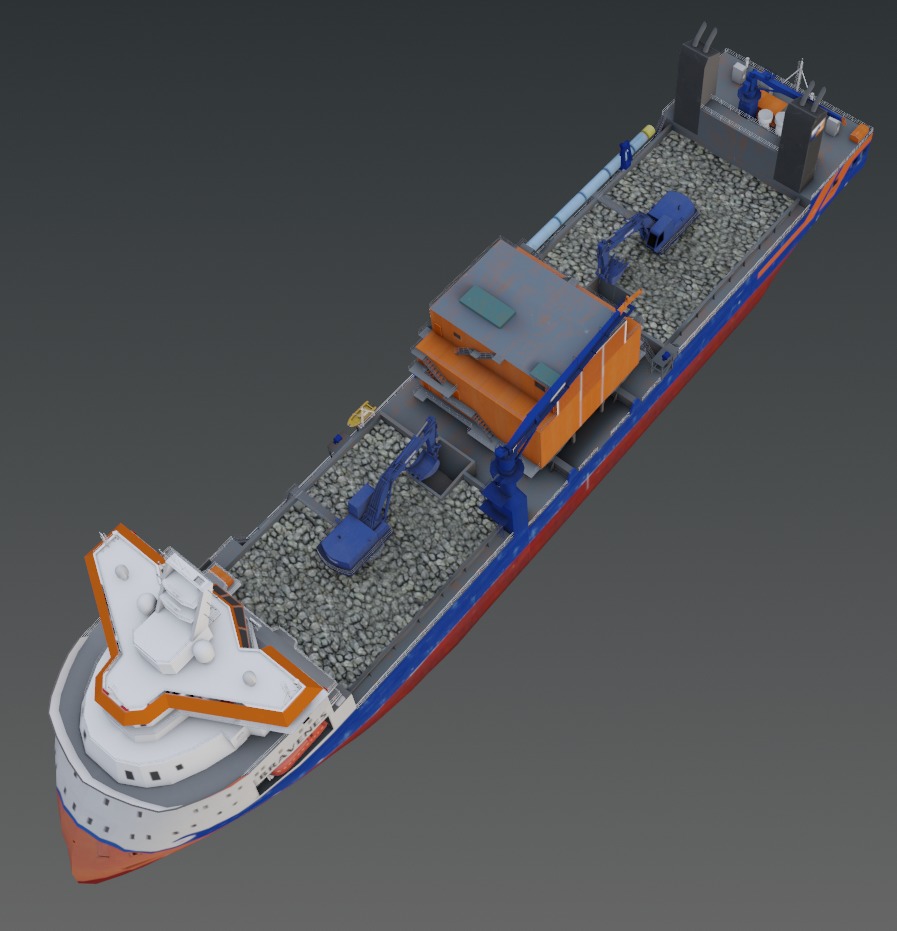3D model Subsea rock installation vessel VR / AR / low-poly | CGTrader