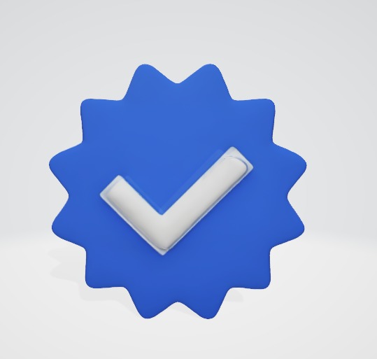 Blue Tick Icon 3D Asset 3D model | CGTrader
