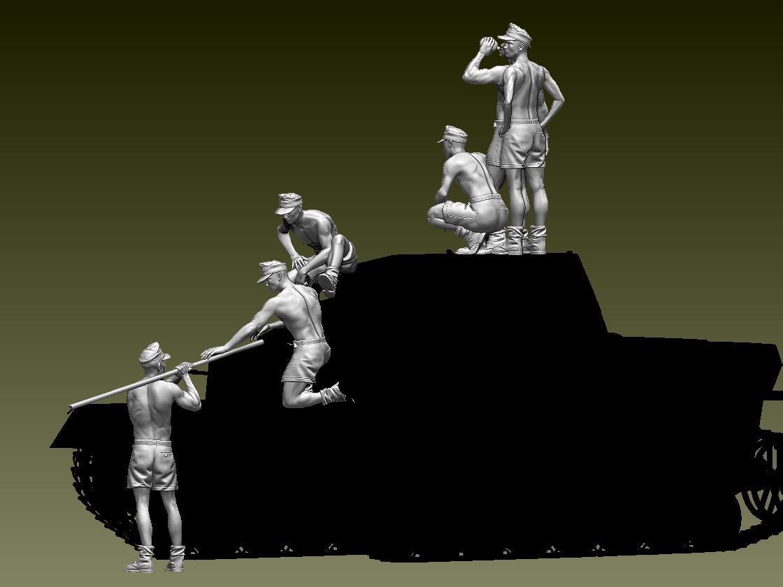 German Tank crew Afrika Korps ww2 3D model 3D printable | CGTrader