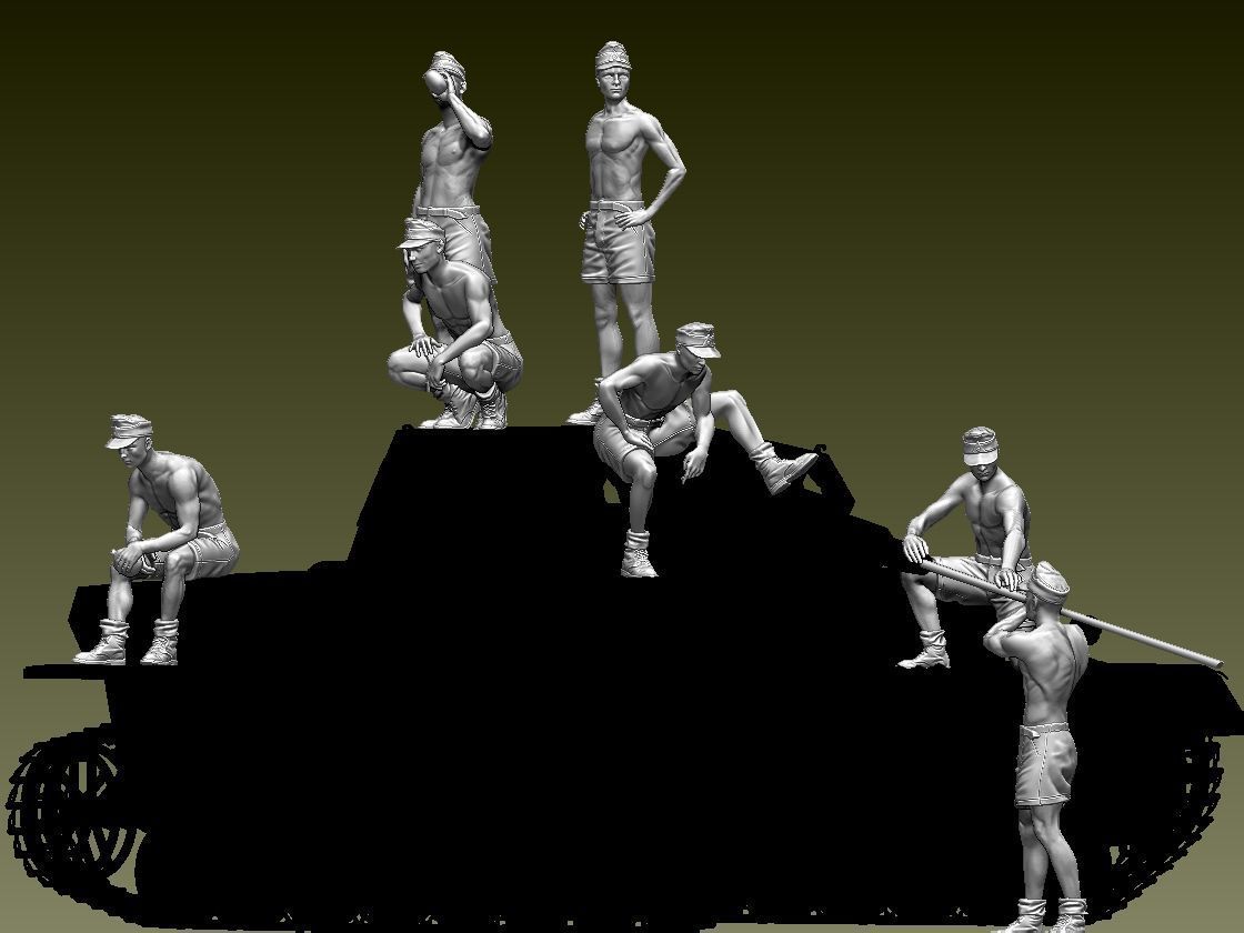 German Tank crew Afrika Korps ww2 3D model 3D printable | CGTrader