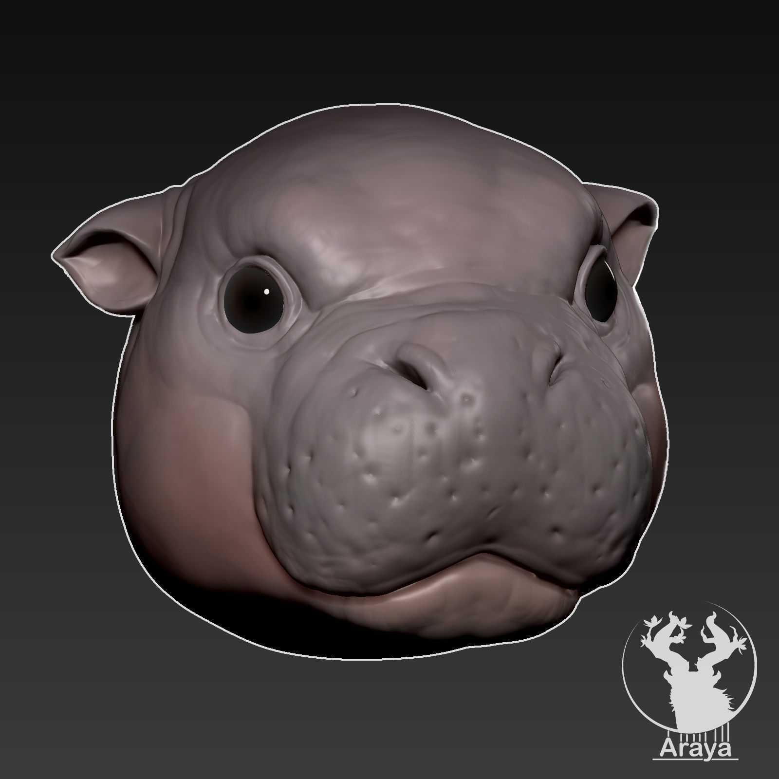 Baby pygmy hippo free 3D model 3D printable | CGTrader