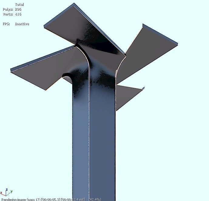 column design - curved 4 sided free 3D model | CGTrader