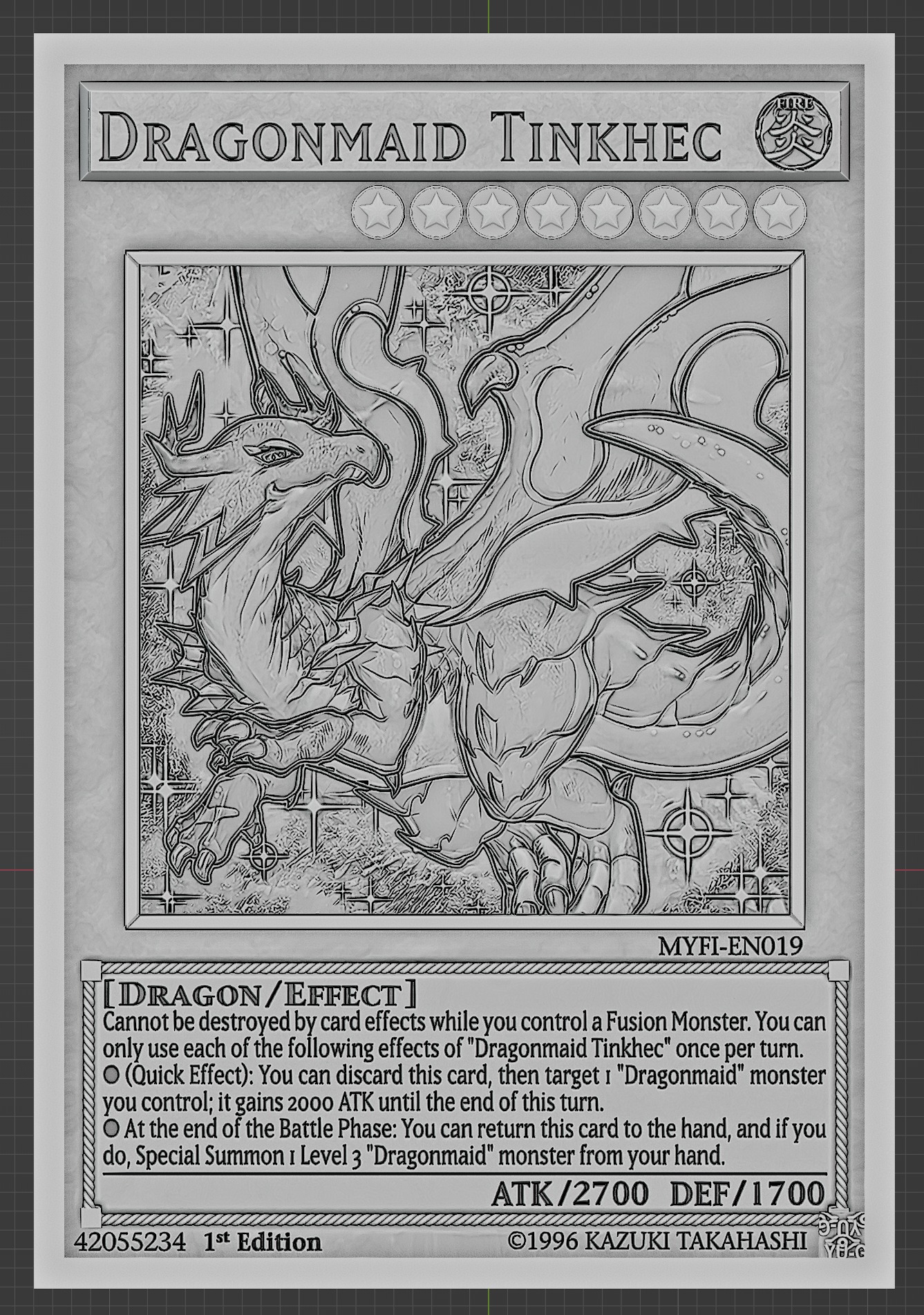 Dragonmaid Tinkhec - yu-gi-oh free 3D model 3D printable | CGTrader