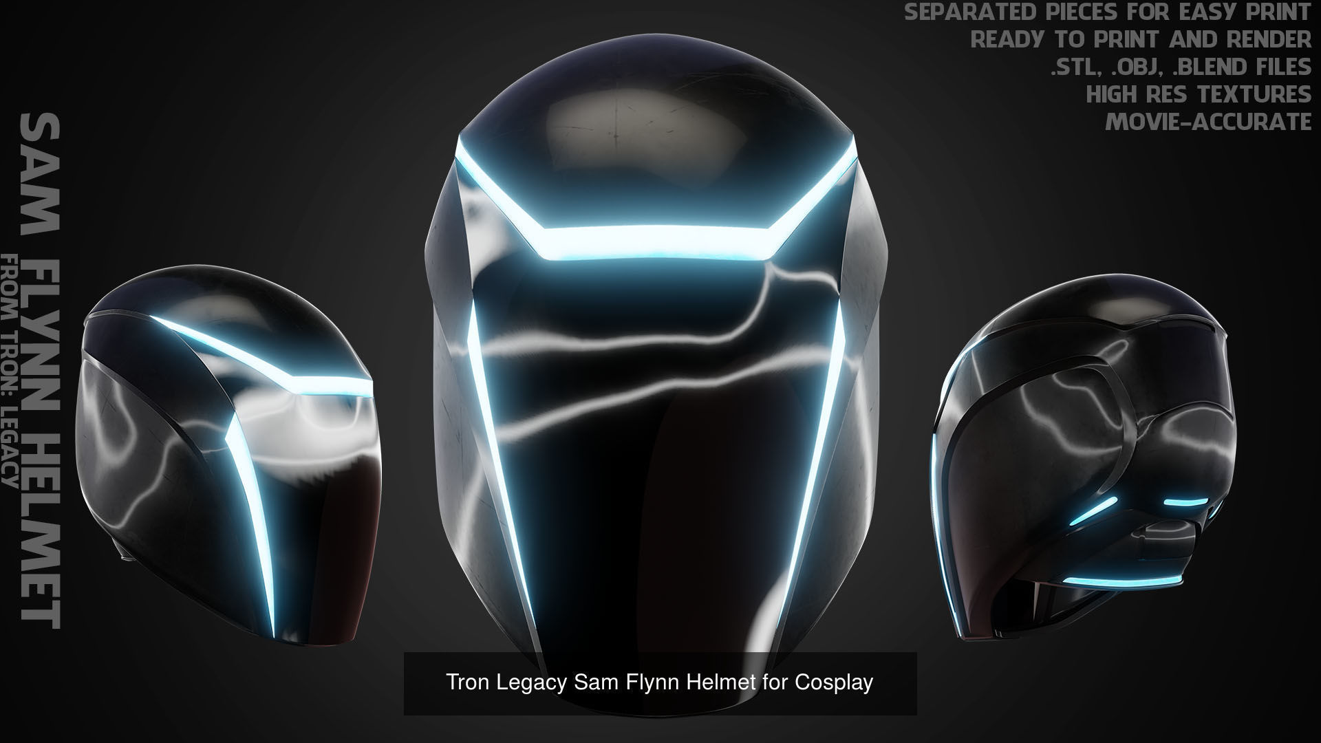 Tron Legacy Sam Flynn Full Armor and Disk for Cosplay 3D Model ...