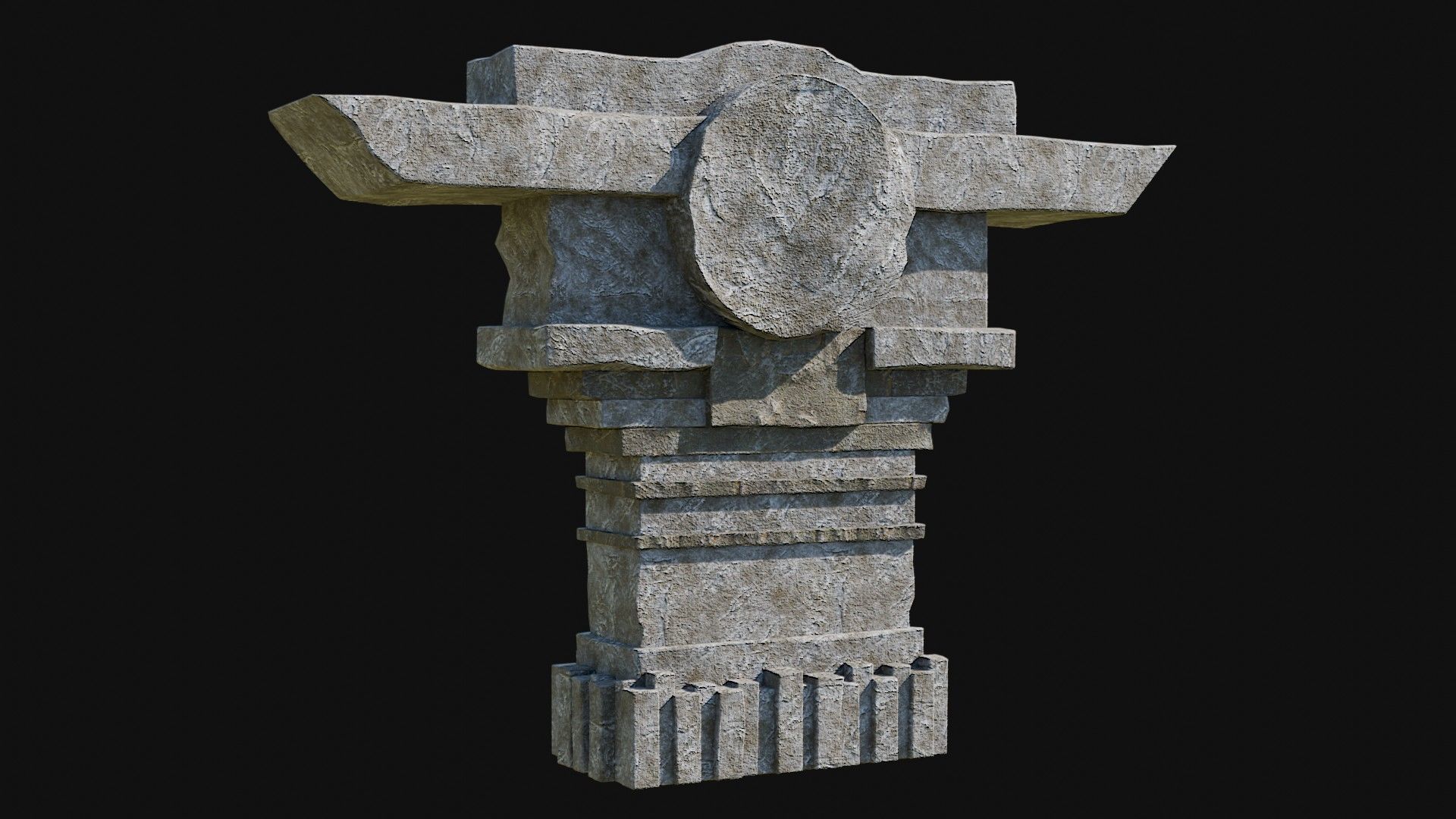 3D model STONE MONUMENTS TOTEMS PORTAL GATE TOTEM ROCK ANCIENT ...