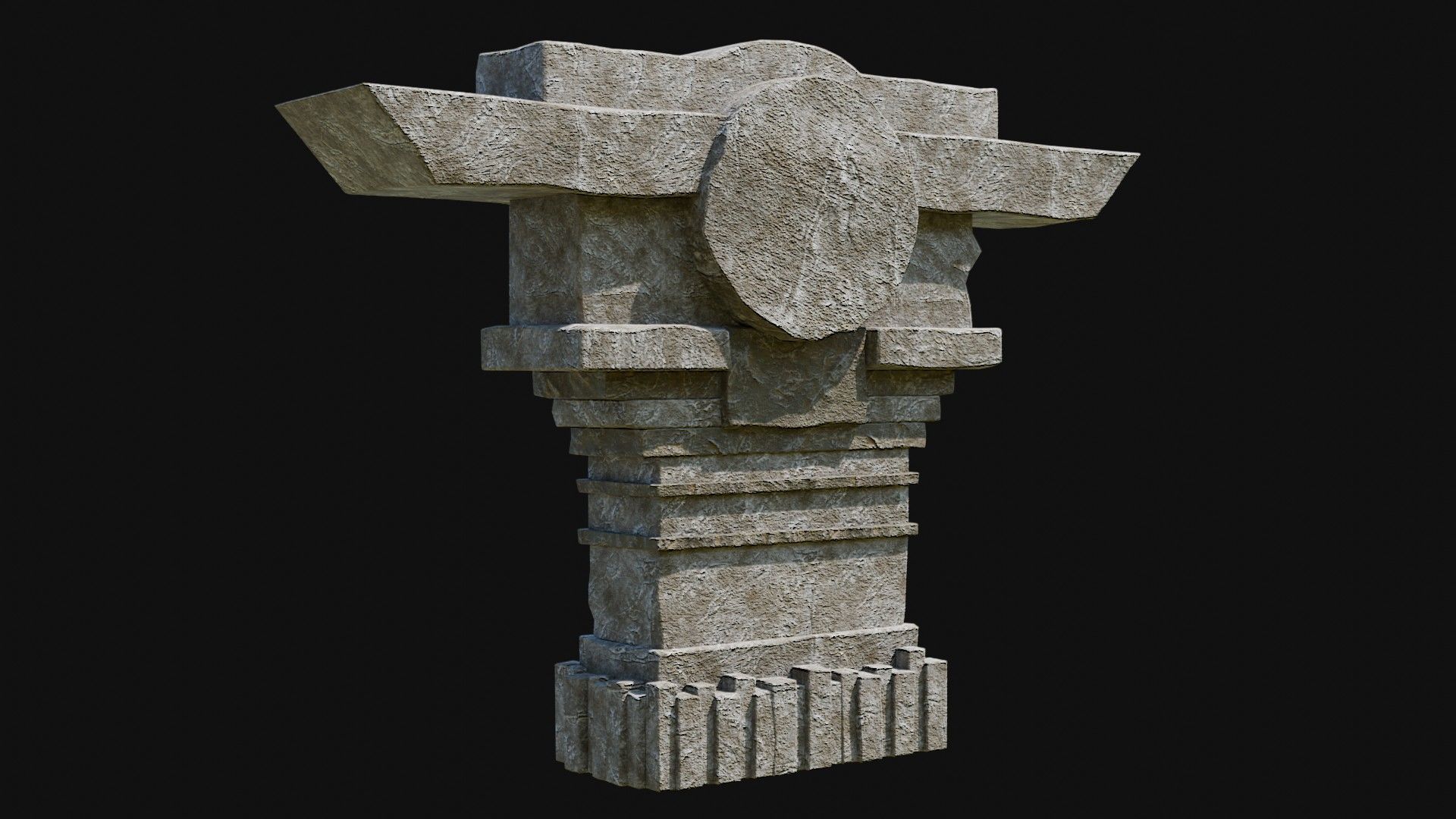 3D model STONE MONUMENTS TOTEMS PORTAL GATE TOTEM ROCK ANCIENT ...