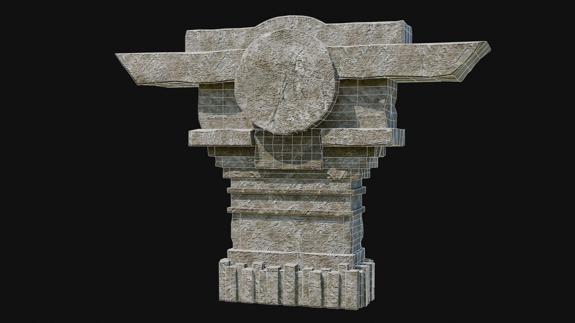 3D model STONE MONUMENTS TOTEMS PORTAL GATE TOTEM ROCK ANCIENT ...