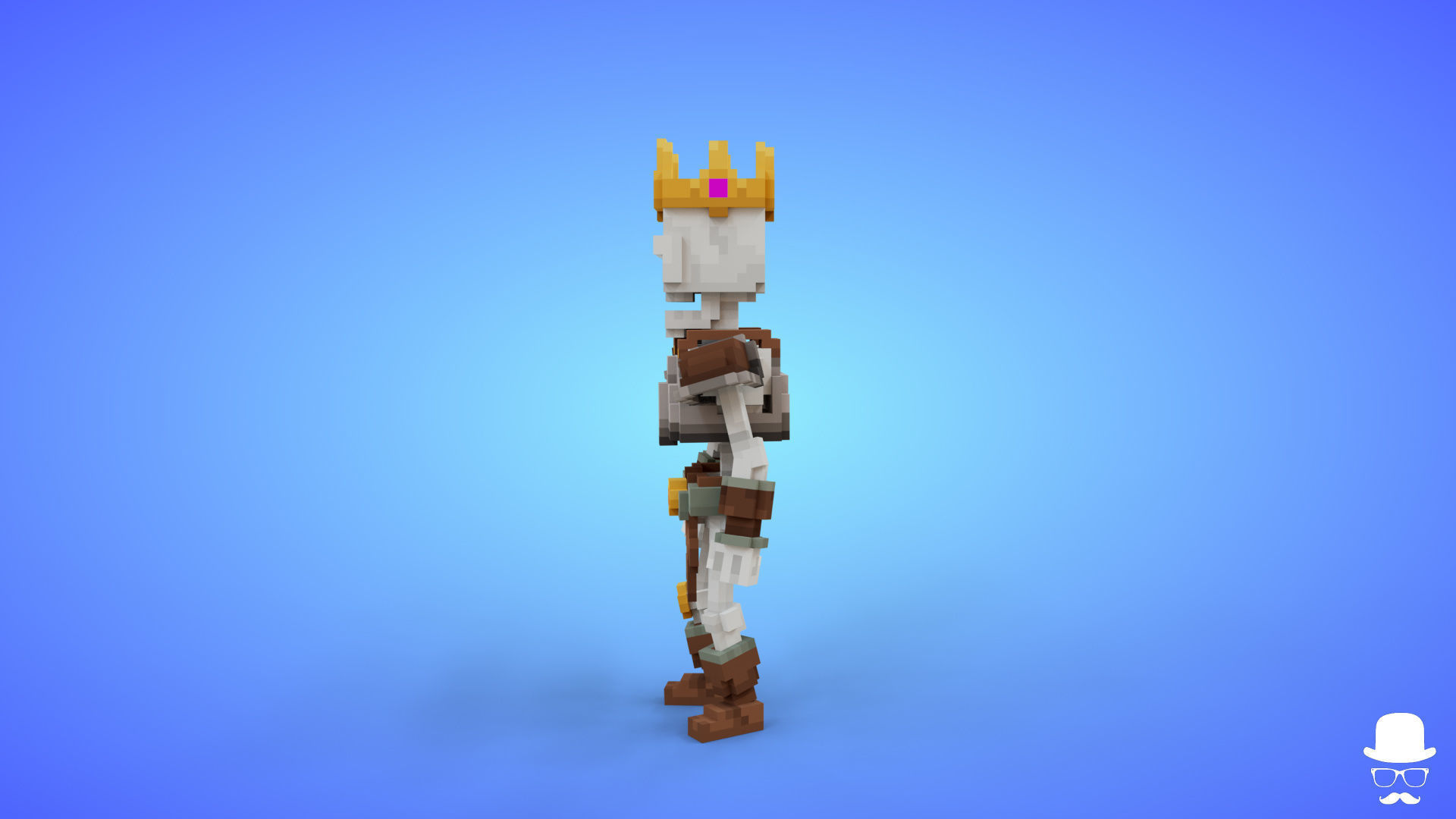 3D model Voxel Skeleton Warrior 3 - 3D Fantasy Character Game Asset VR ...