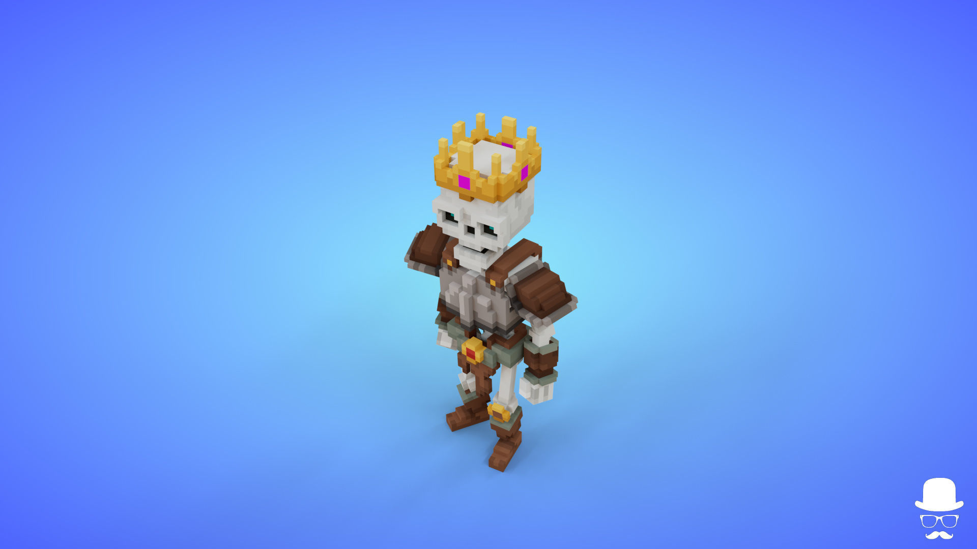 3D model Voxel Skeleton Warrior 3 - 3D Fantasy Character Game Asset VR ...