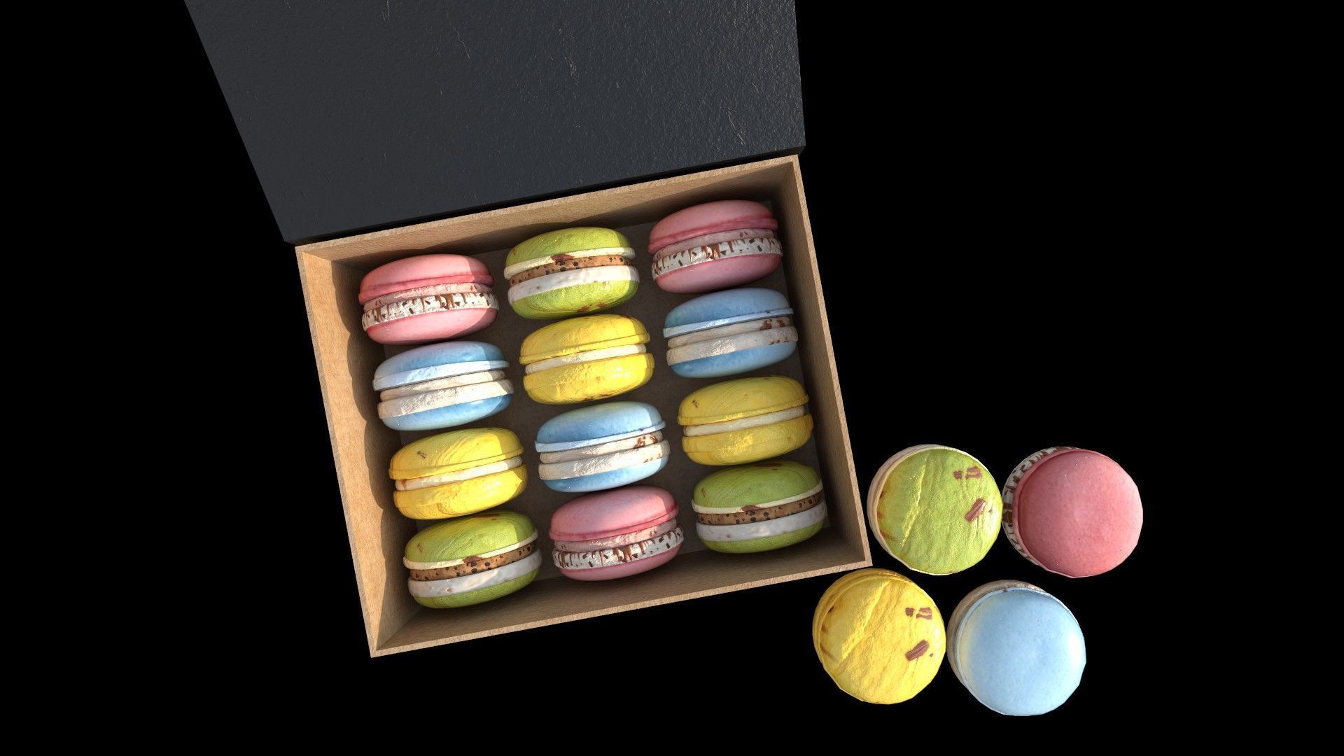 3D model French Macarons VR / AR / low-poly | CGTrader
