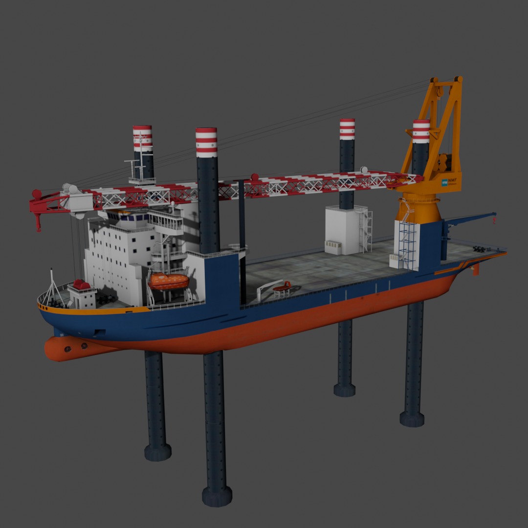 3D model Offshore installation vessel VOA VR / AR / low-poly | CGTrader