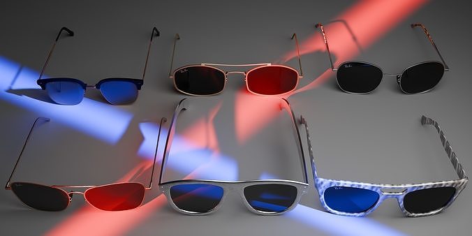 Ray-Ban sun glasses Collection 2024 Low-poly 3D model 3D model | CGTrader