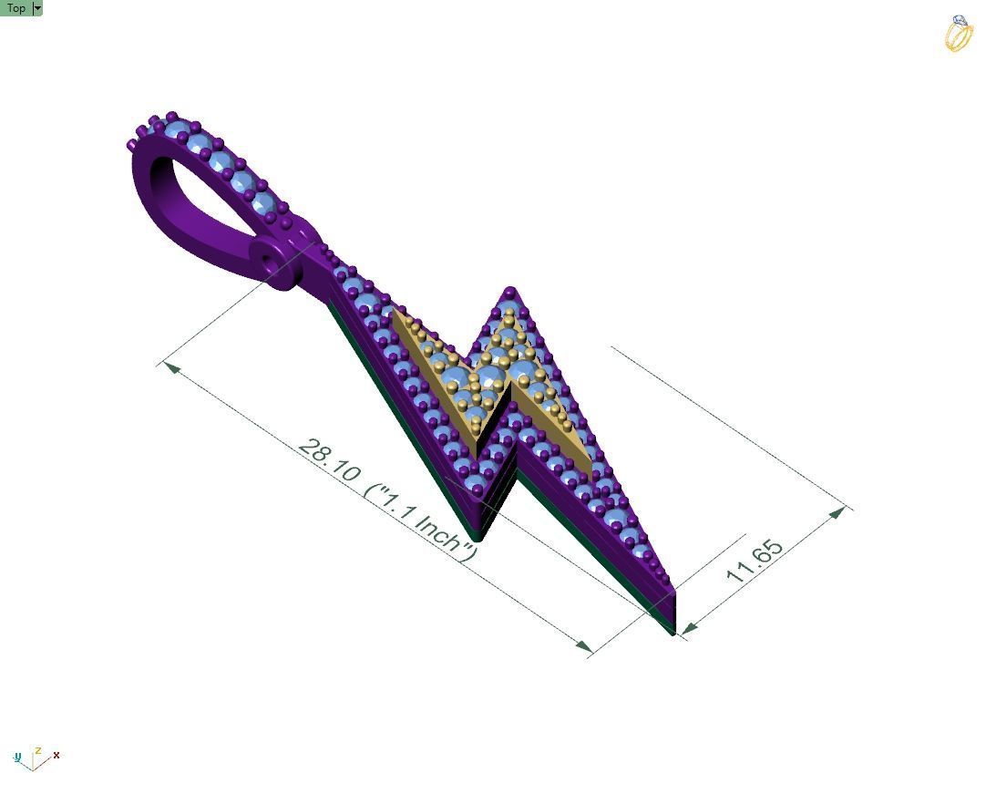 Custom Lightning Bolt Pendant - thunder Logo - Flash Necklace 3D model ...