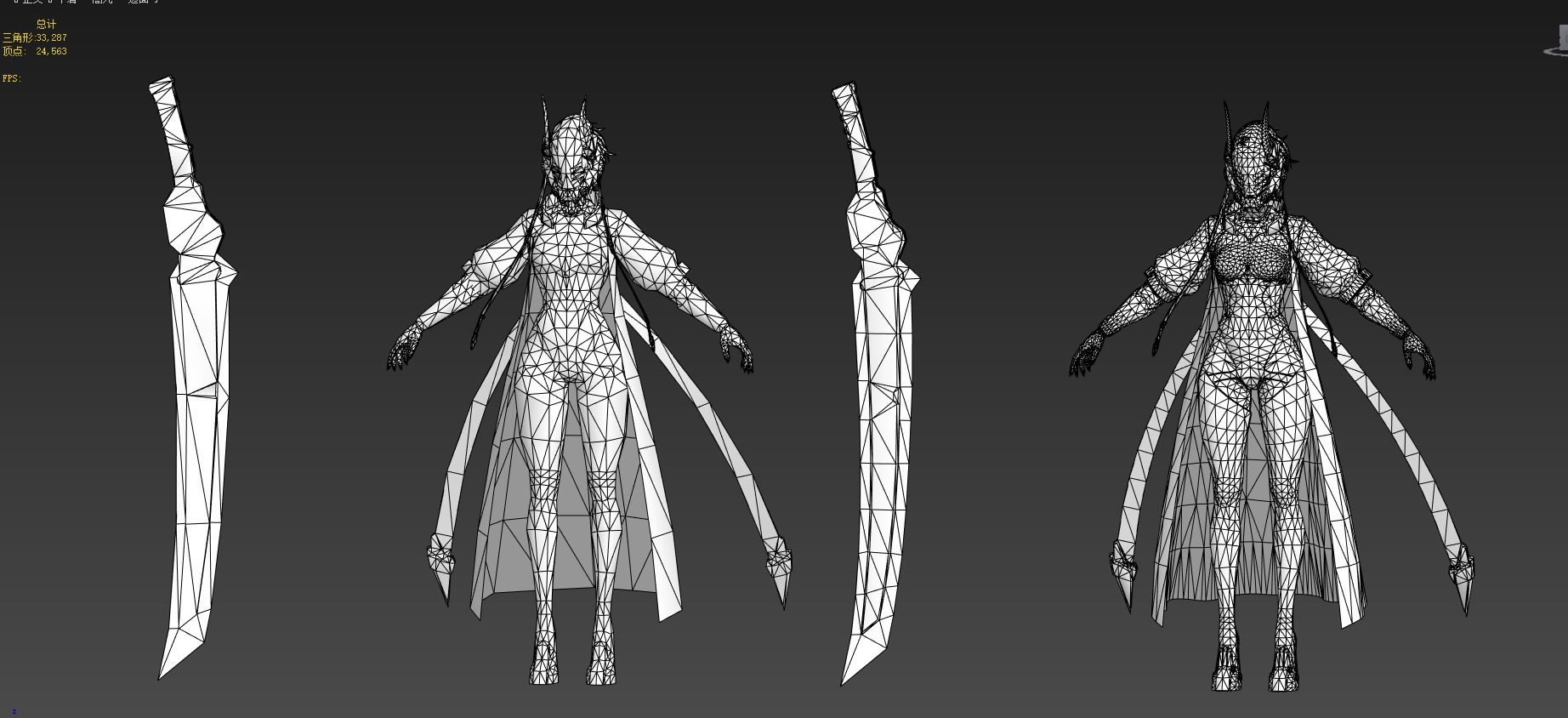 3D model Cyberpunk female swordsmen VR / AR / low-poly | CGTrader