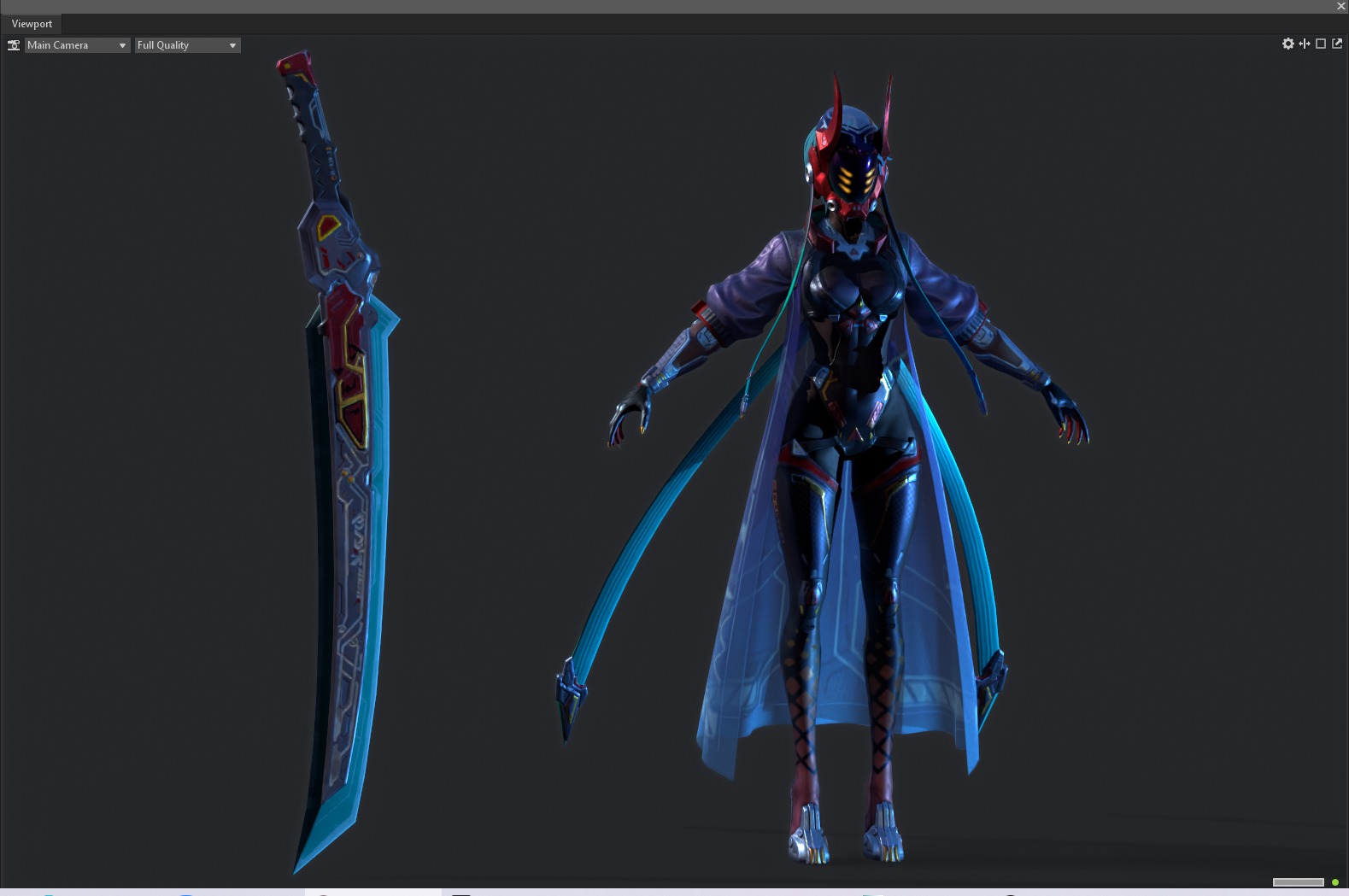 3D model Cyberpunk female swordsmen VR / AR / low-poly | CGTrader