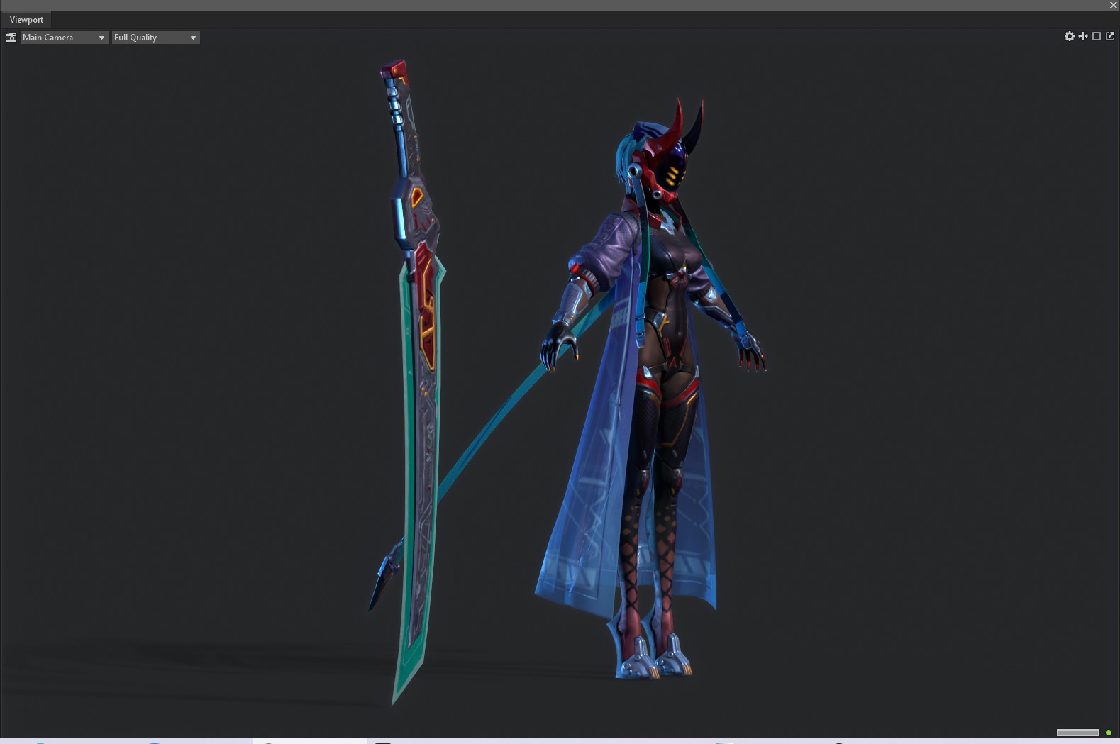 3D model Cyberpunk female swordsmen VR / AR / low-poly | CGTrader