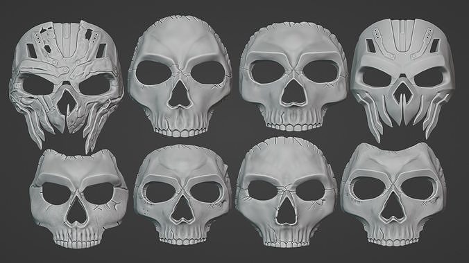 8 Ghost masks 3D model 3D printable | CGTrader