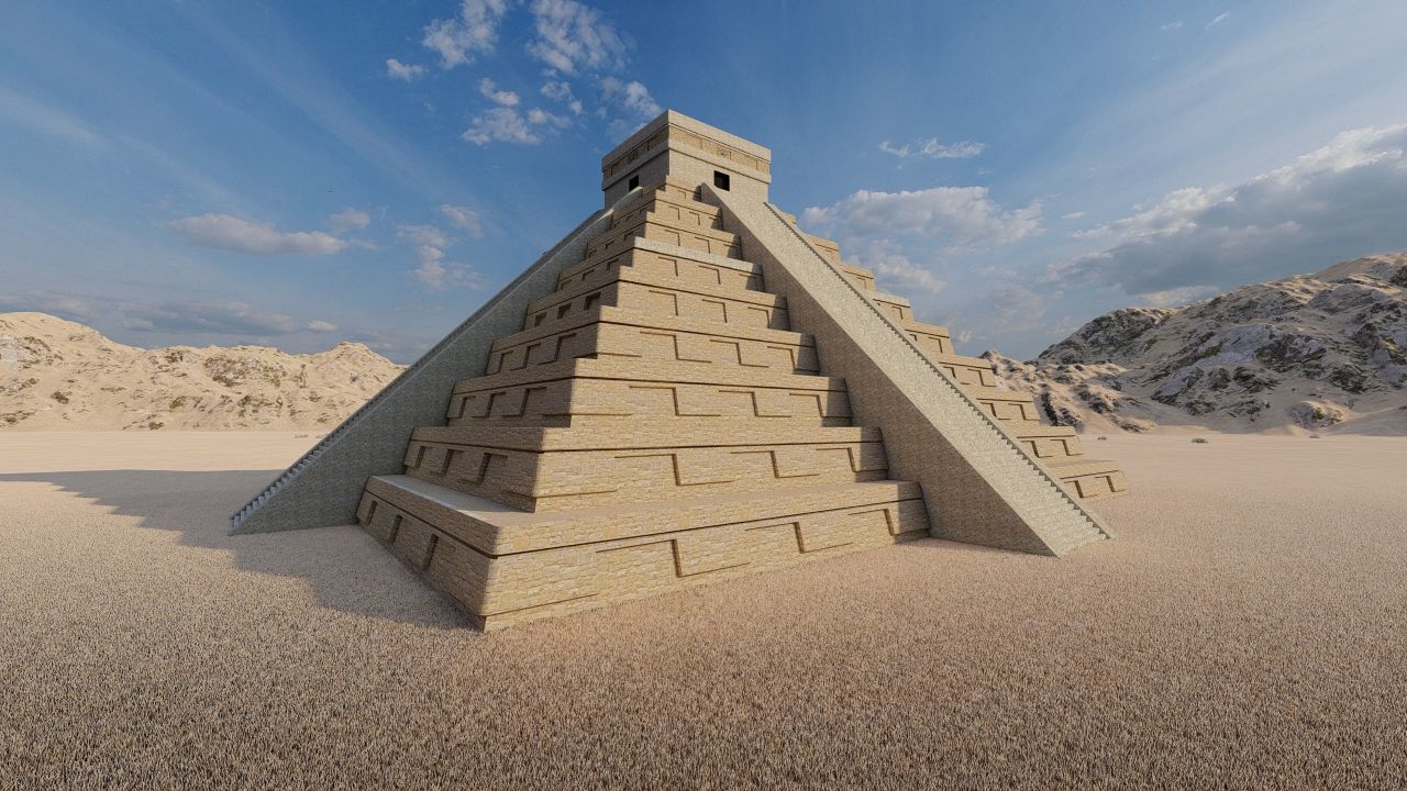 Zigurat ancient pyramid-Ziggurat Temple 3D model rigged | CGTrader