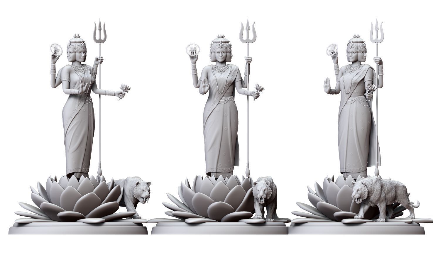 Indian God Maa Amba 3D model 3D printable | CGTrader