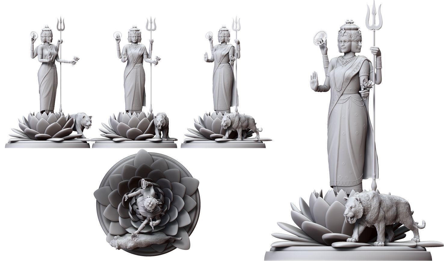 Indian God Maa Amba 3D model 3D printable | CGTrader