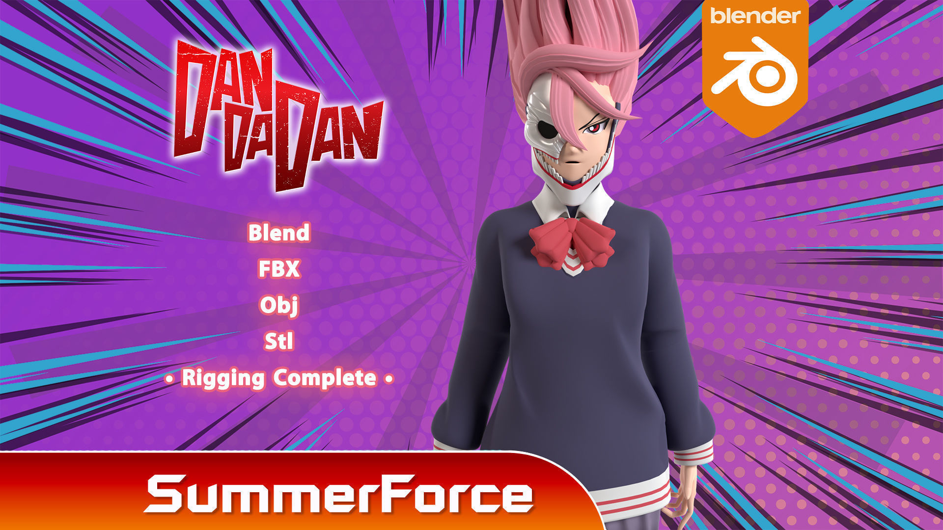 Aira Acrobatic Silky Powers - Dandadan 3D model rigged | CGTrader