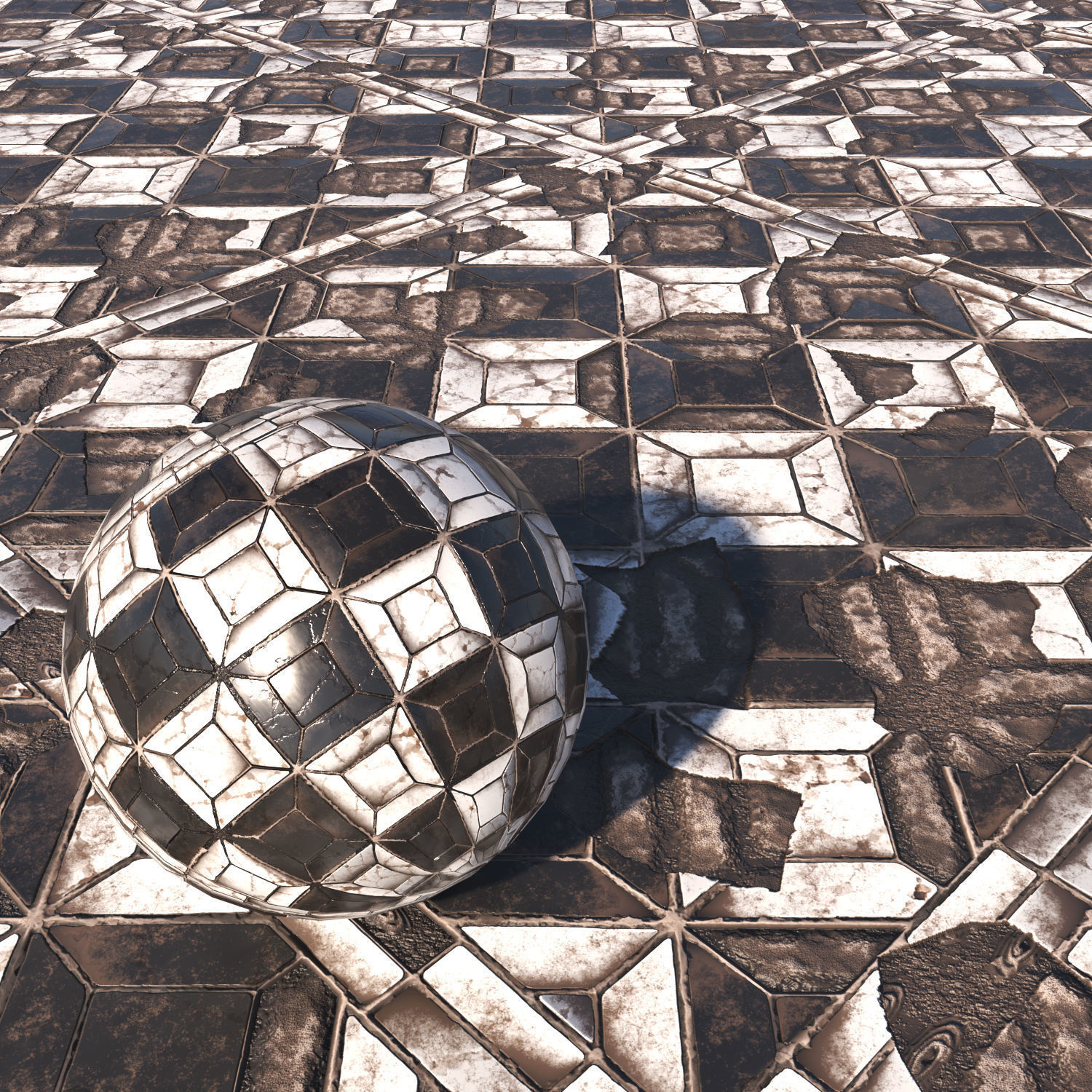 Broken Tiles free Texture | CGTrader