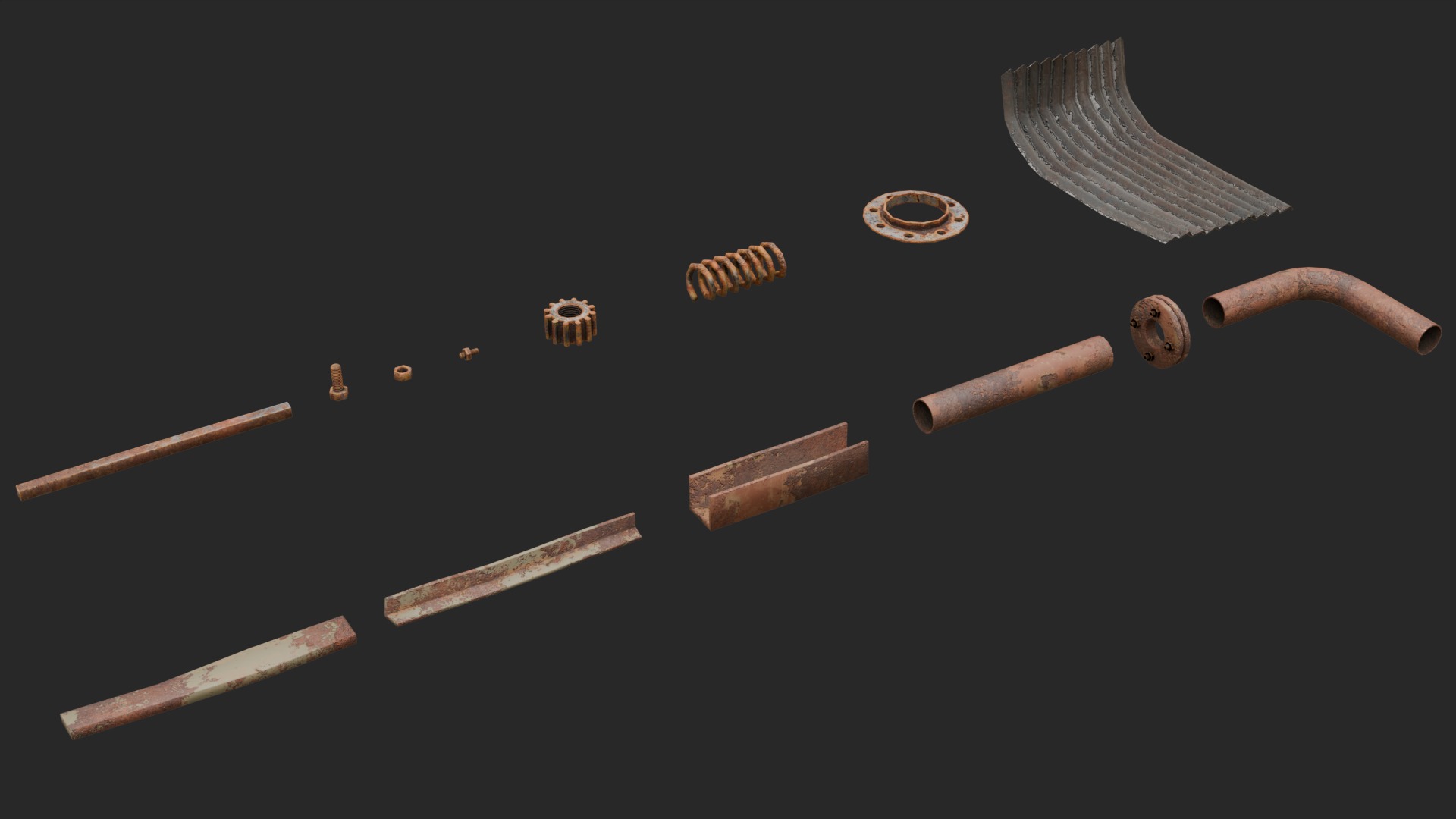 3D model Rusty Scrap Props VR / AR / low-poly | CGTrader