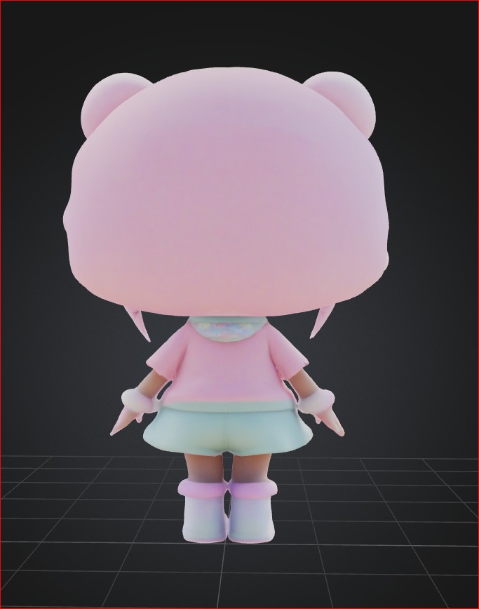 Mochi Girl Cute Petite 3D Model for VRChat 3D model animated rigged ...
