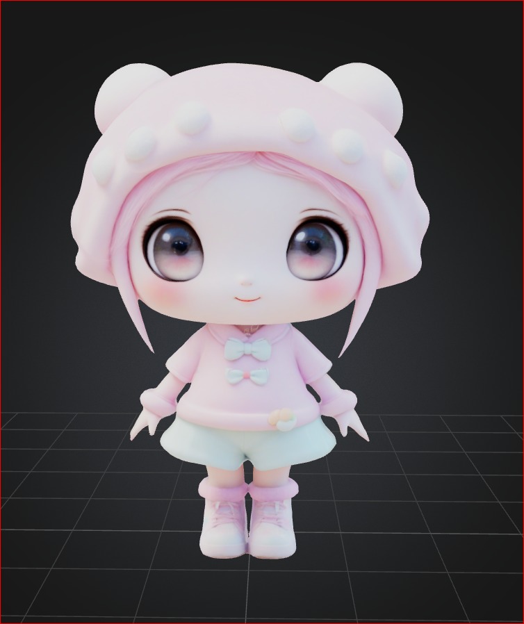 Mochi Girl Cute Petite 3D Model for VRChat 3D model animated rigged ...