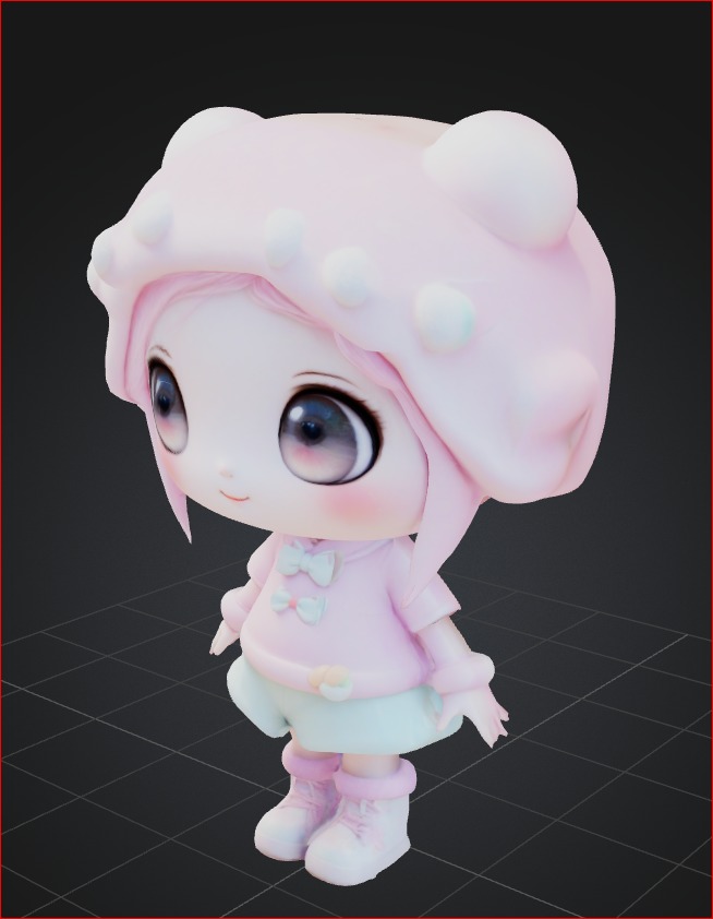 Mochi Girl Cute Petite 3D Model for VRChat 3D model animated rigged ...