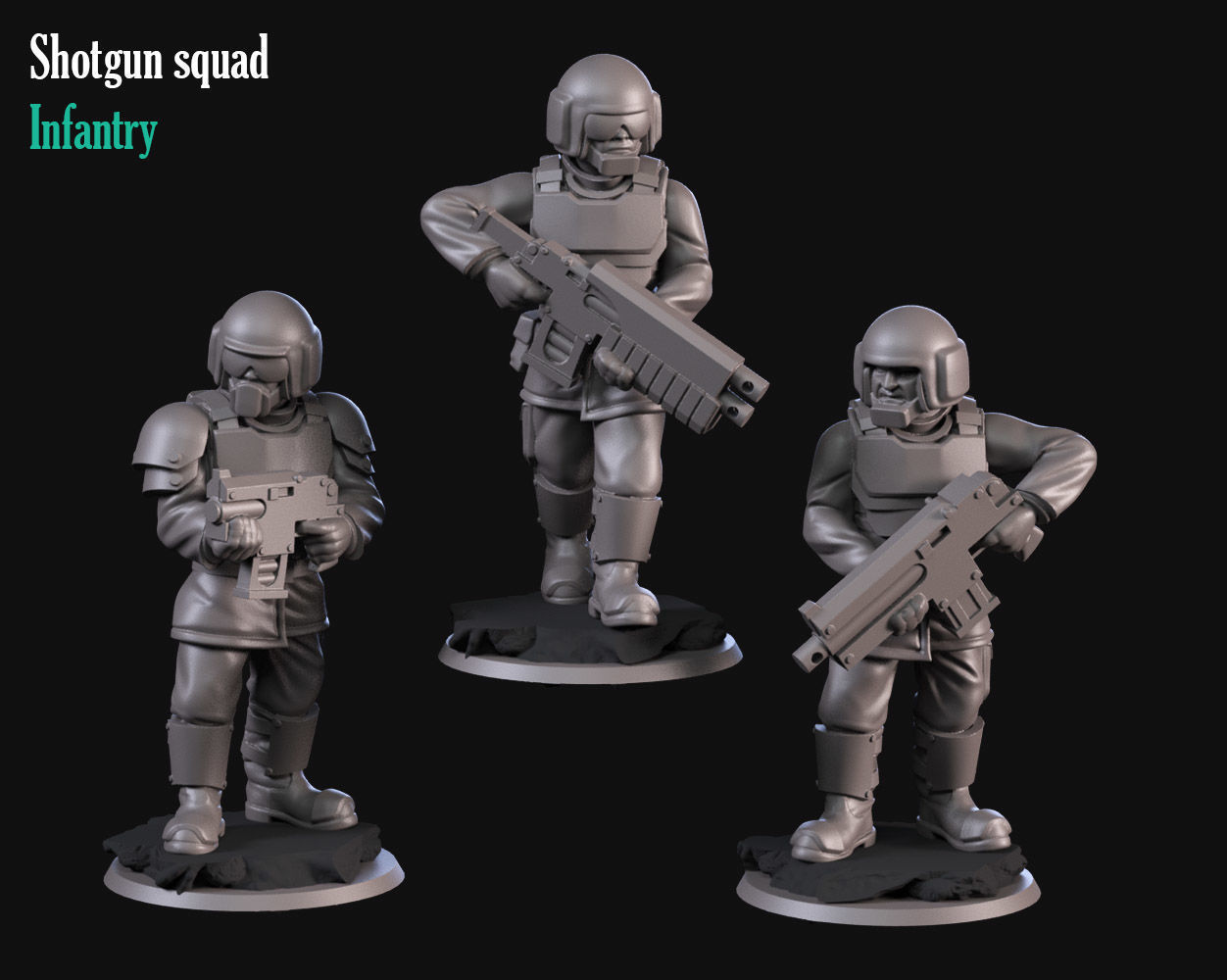 Shotgun Squad 3D model 3D printable | CGTrader