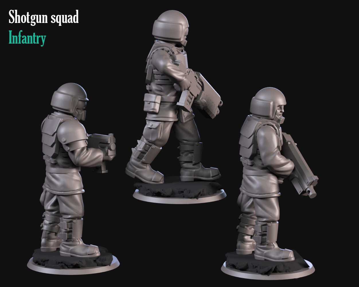 Shotgun Squad 3D model 3D printable | CGTrader
