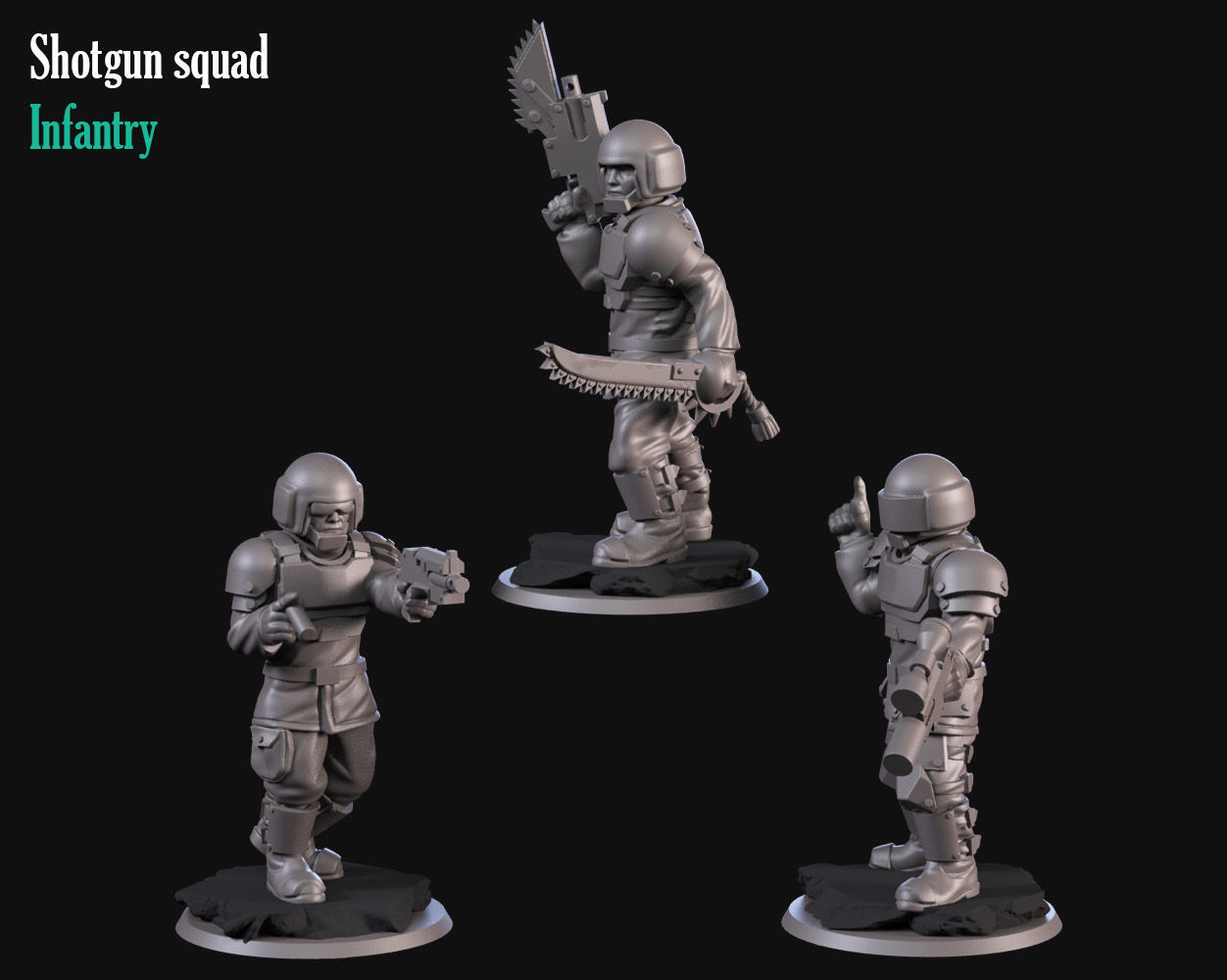 Pistol squad 3D model 3D printable | CGTrader