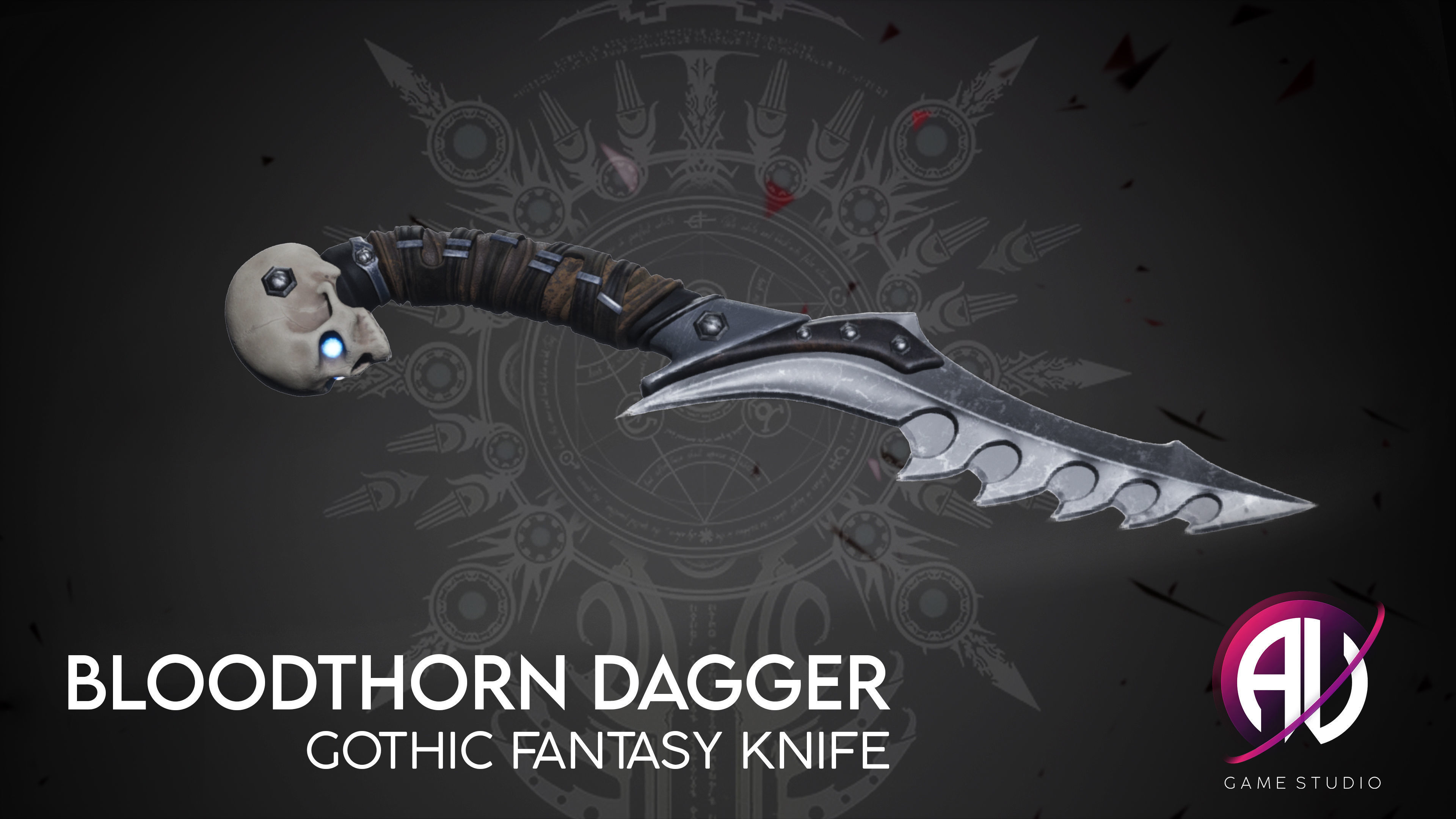 3D model Gothic Fantasy Knife - Bloodthorn VR / AR / low-poly | CGTrader
