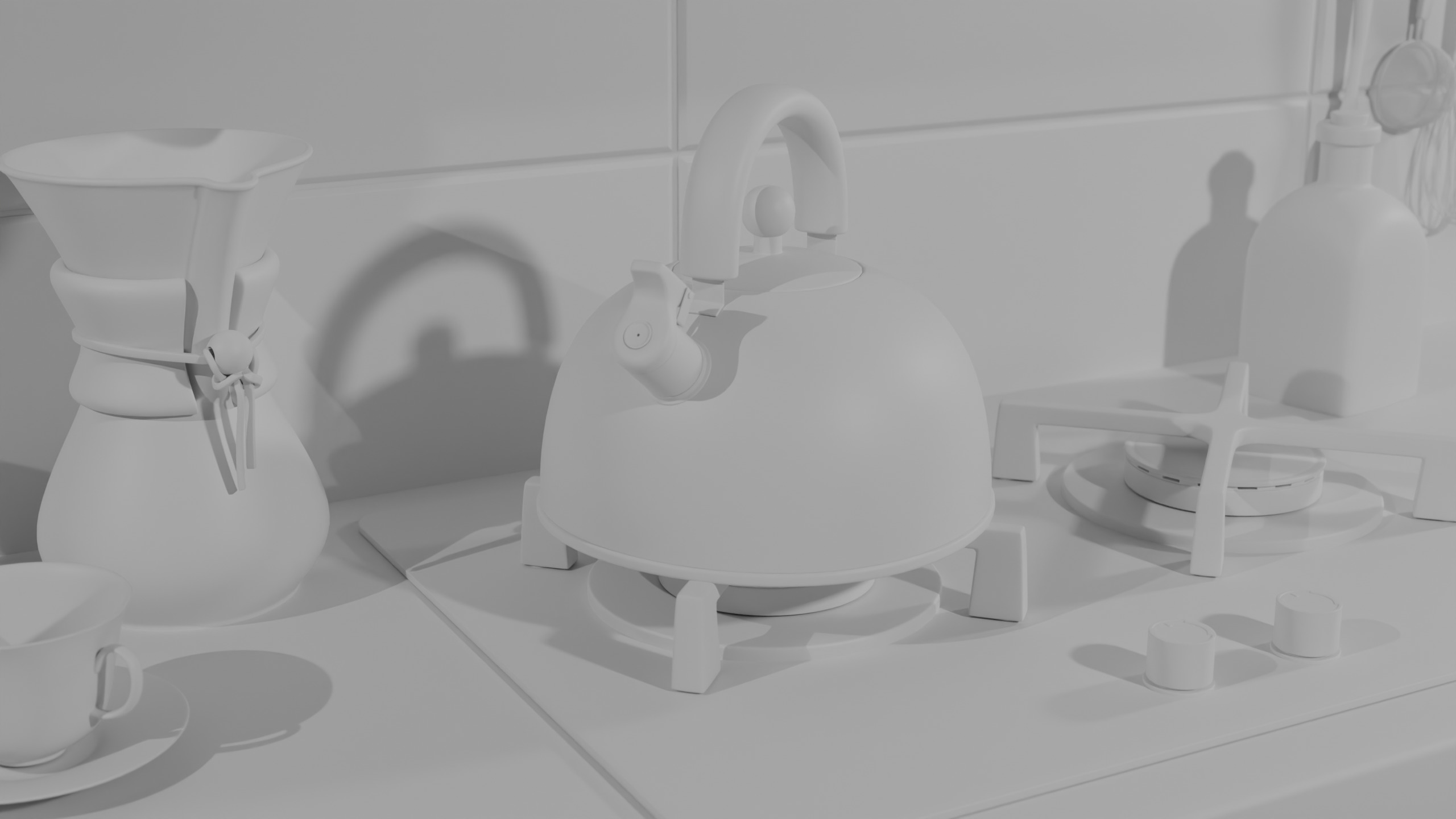 Kitchen Scene with Furniture and Objects free 3D model | CGTrader