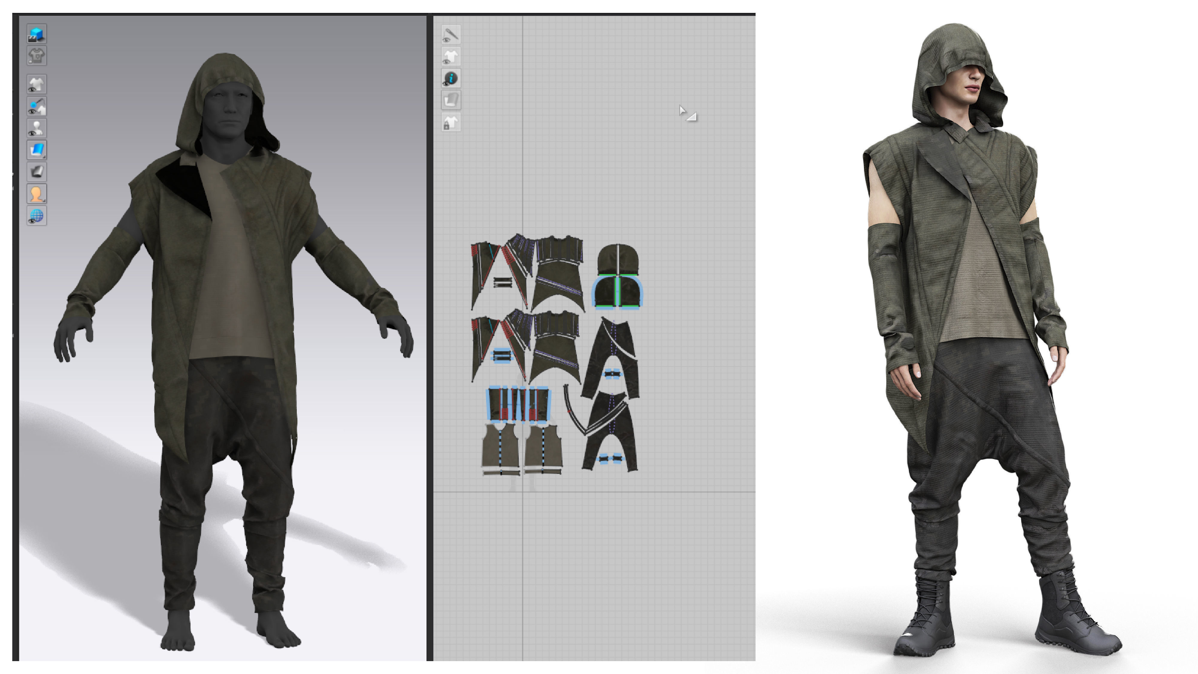 Post Apocalyptic 3D character clothing 3D model | CGTrader