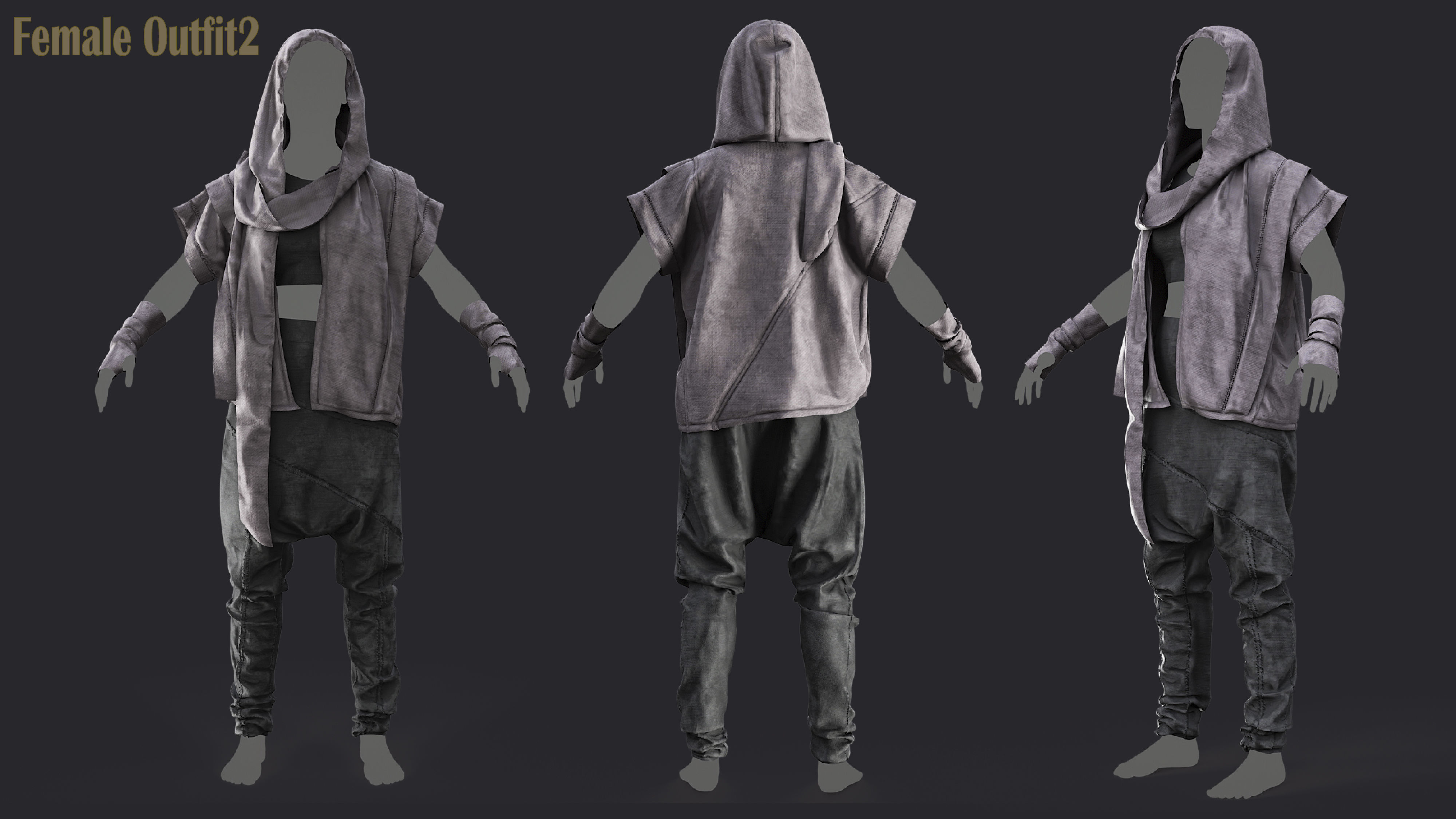 Post Apocalyptic 3D character clothing 3D model | CGTrader