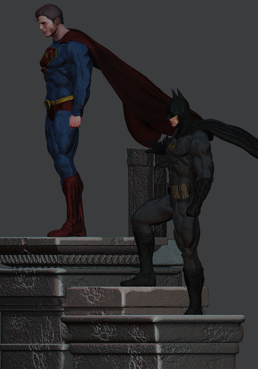 Superman Christopher Reeve e Batman Michael Keaton 3D model 3D ...