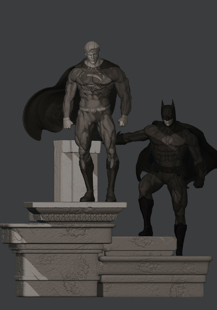 Superman Christopher Reeve e Batman Michael Keaton 3D model 3D ...