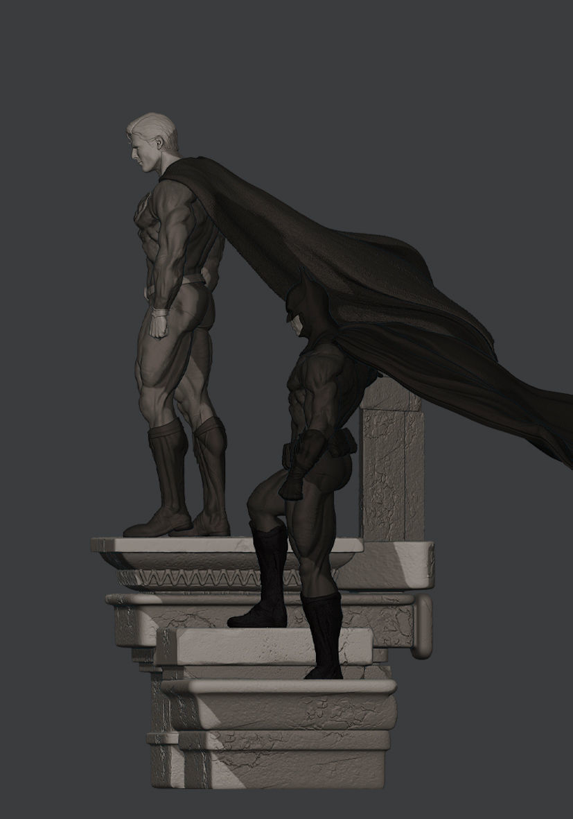 Superman Christopher Reeve e Batman Michael Keaton 3D model 3D ...