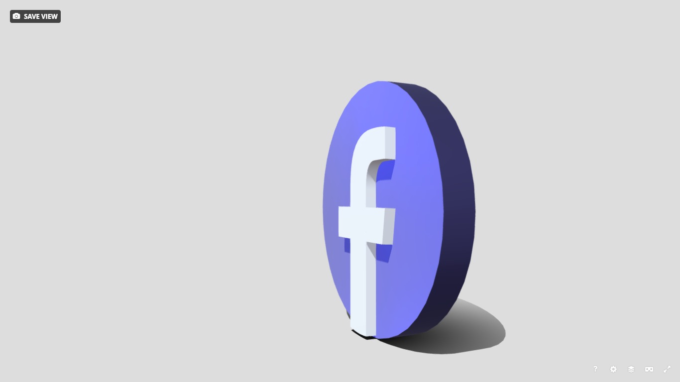 3D model FACEBOOK 3D LOGO BLUE AND WHITE BACKGROUND VR / AR / low-poly | CGTrader