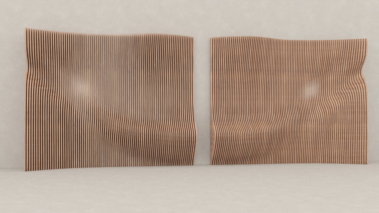 Parametric wall design 3ds wood glass free 3D model | CGTrader