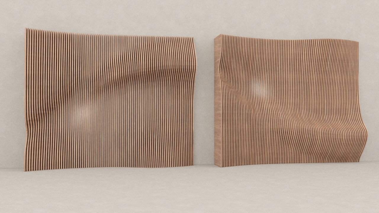 Parametric wall design 3ds wood glass free 3D model | CGTrader