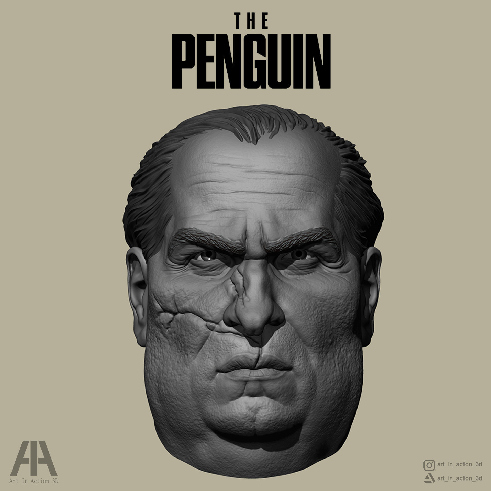 Head Colin Farrell as Penguin Action Figure 3D model 3D printable ...