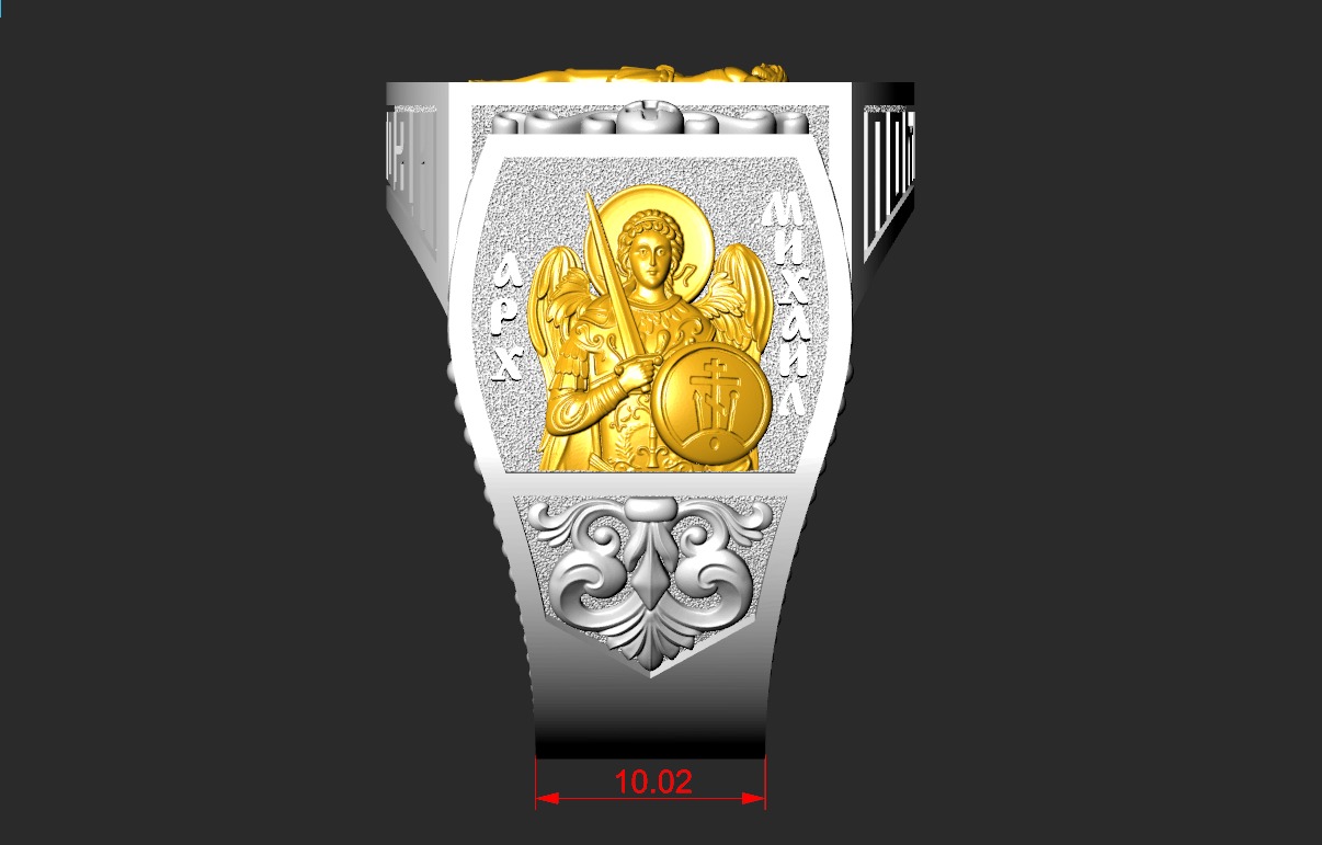 A MALE ORTHODOX RING WITH A CRUCIFIX AND IMAGES OF SAINTS 3D model 3D ...