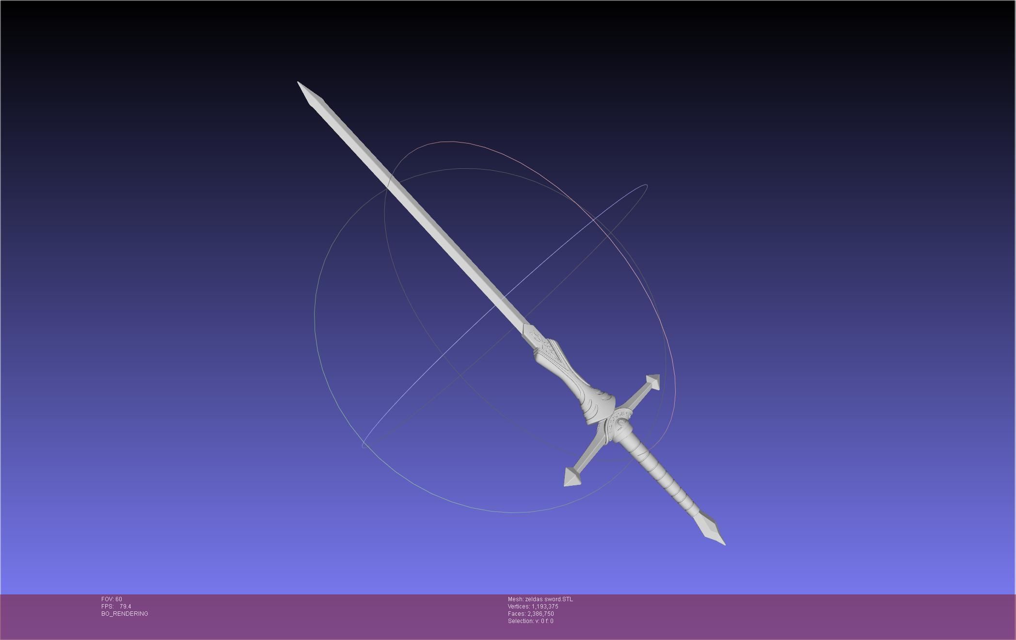 Zelda Twilight Princess Zeldas Sword Printable Assembly 3D model 3D ...