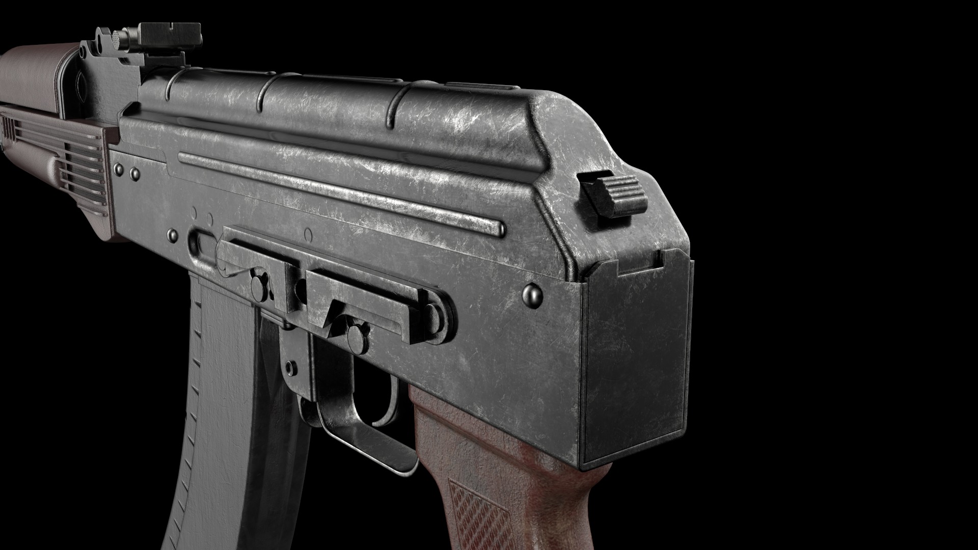 3D model AK-74 Late AK-74N Late Kalashnikov Assault Rifle Game Ready VR ...