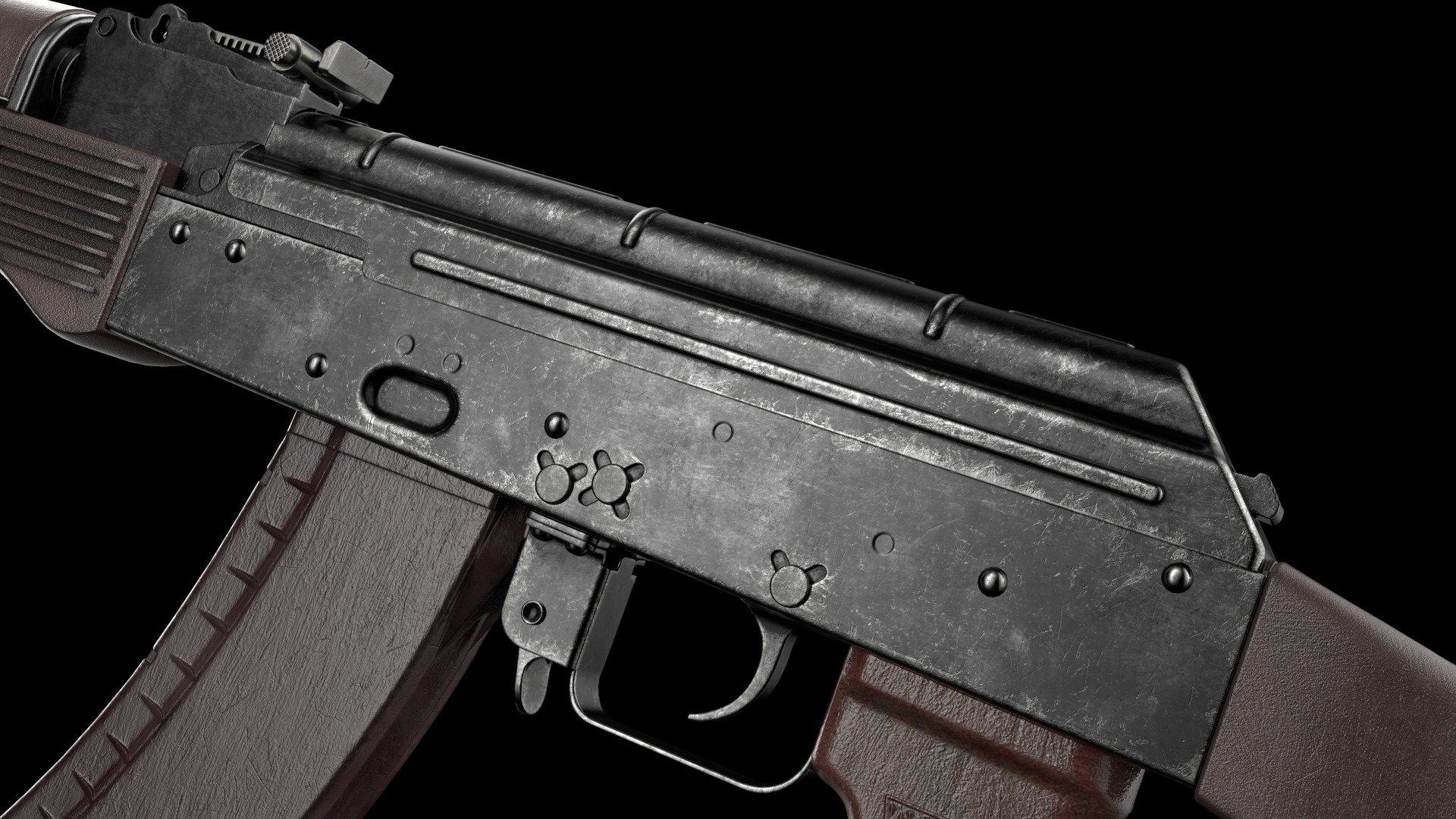 3D model AK-74 Late AK-74N Late Kalashnikov Assault Rifle Game Ready VR ...