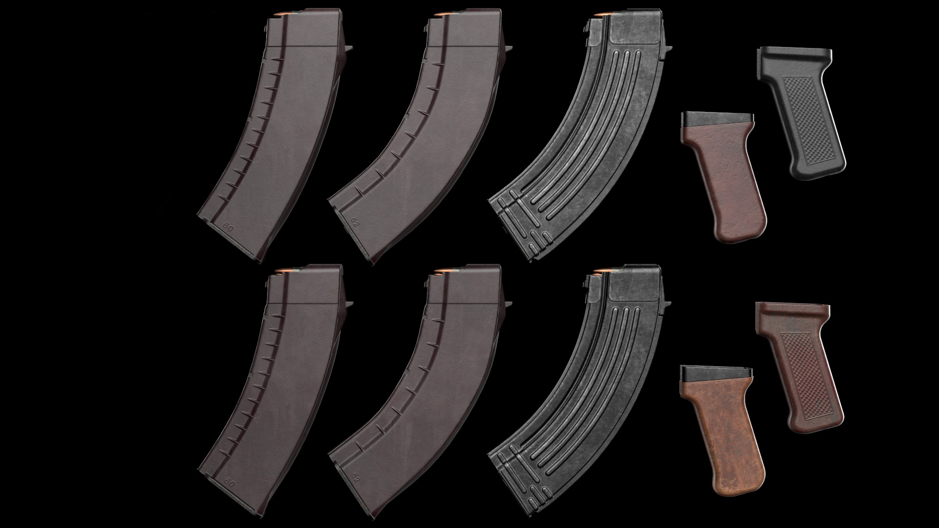 3D model AK Magazines Kalashnikov Assault Rifle Metal Bakelite Polymer ...